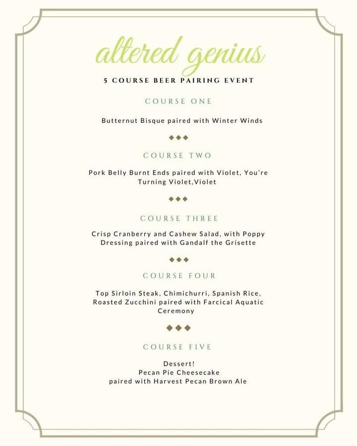 5 Course Food/Beer Pairing at Altered Genius Brewing - Made In PGH